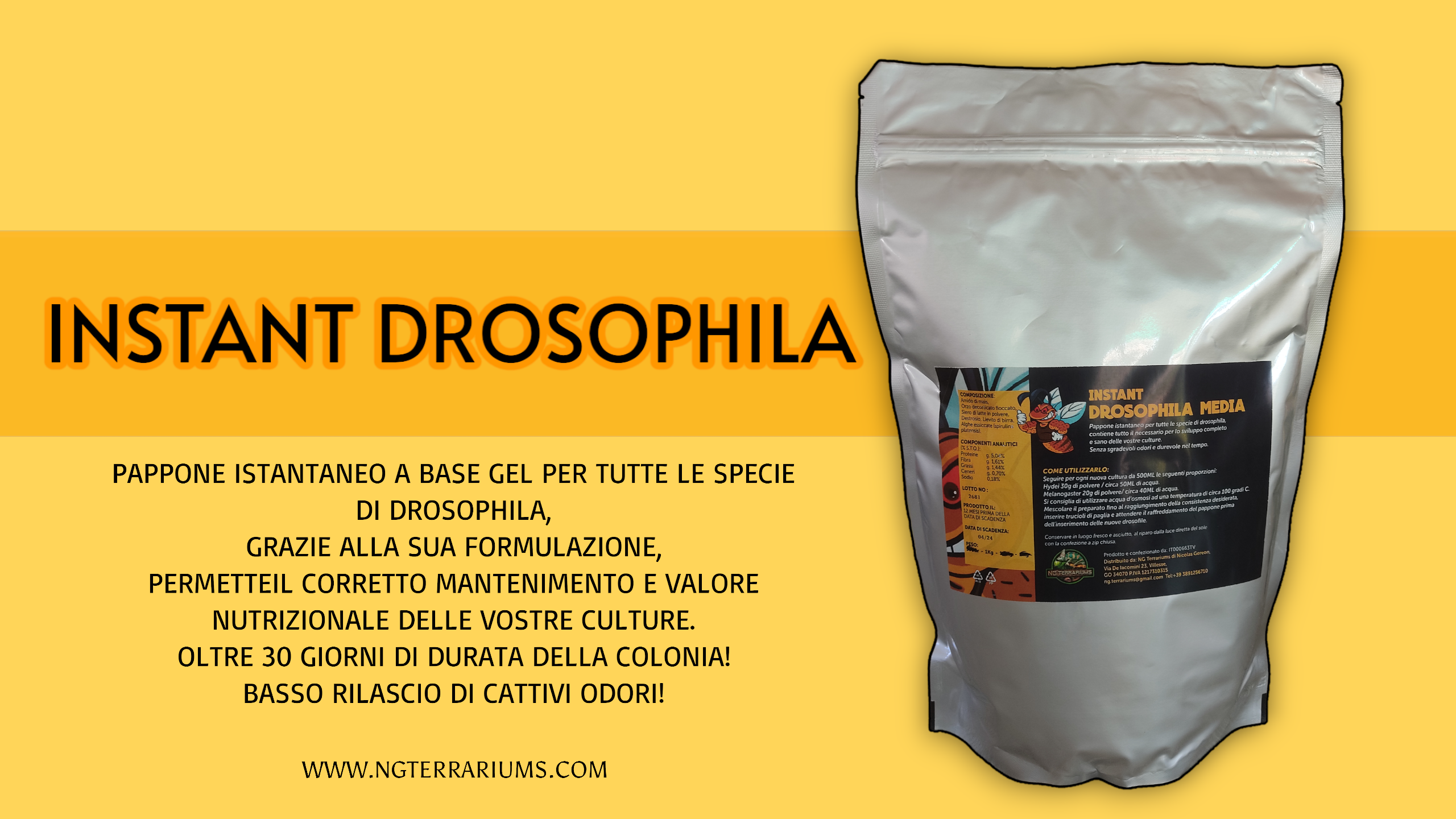 NGT - instant drosophila media, pappone instantaneo per drosophile - NG ...
